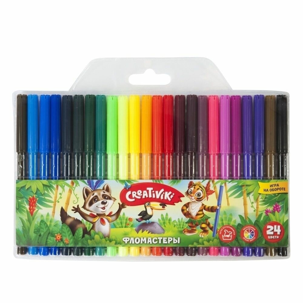 Фломастеры Creativiki 24 цвета в блистере (ФЛВ24КР)