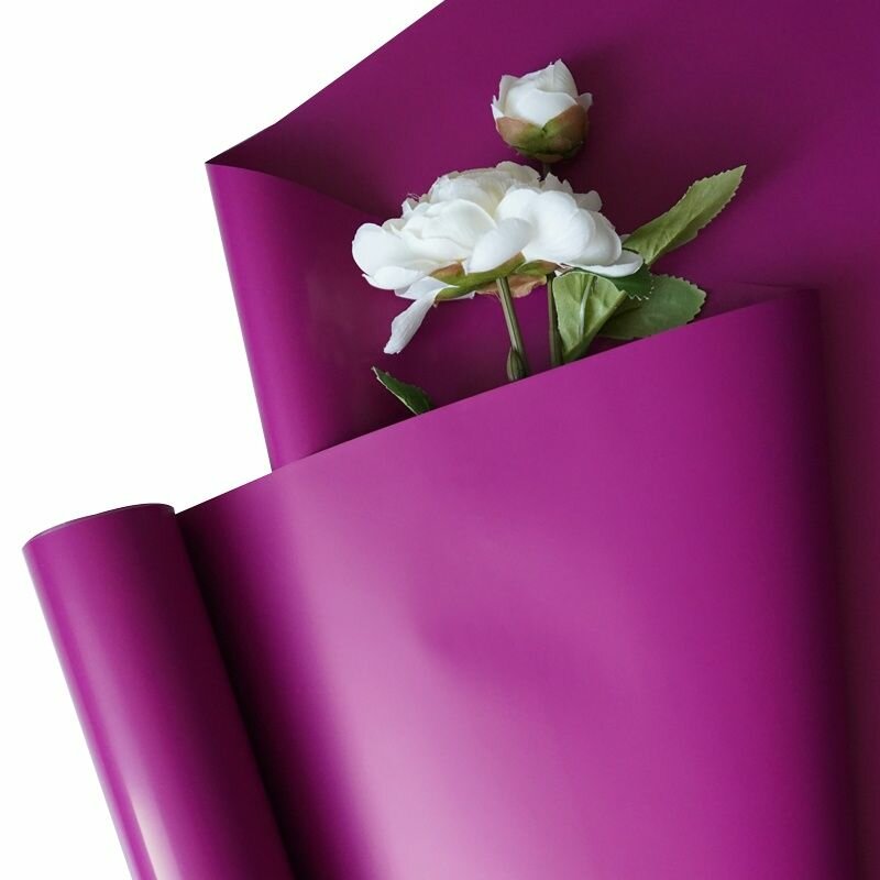 Пленка для цветов Браво матовая, Фуксия, рулон, толщина 60 микрон