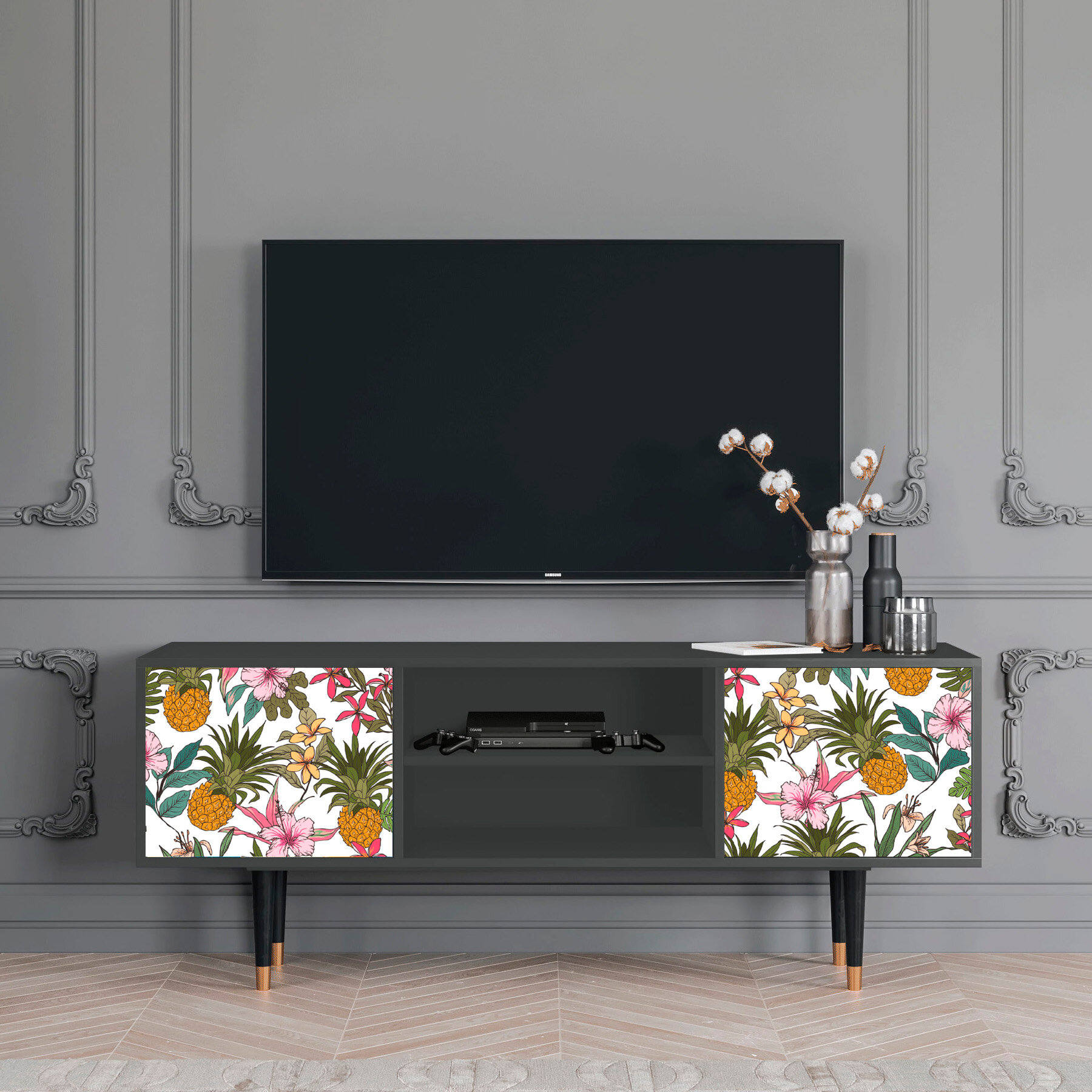 ТВ-Тумба - STORYZ - T2 Estival Fruit, Размер - 170 x 69 x 48 см, Цвет корпуса - , Антрацит