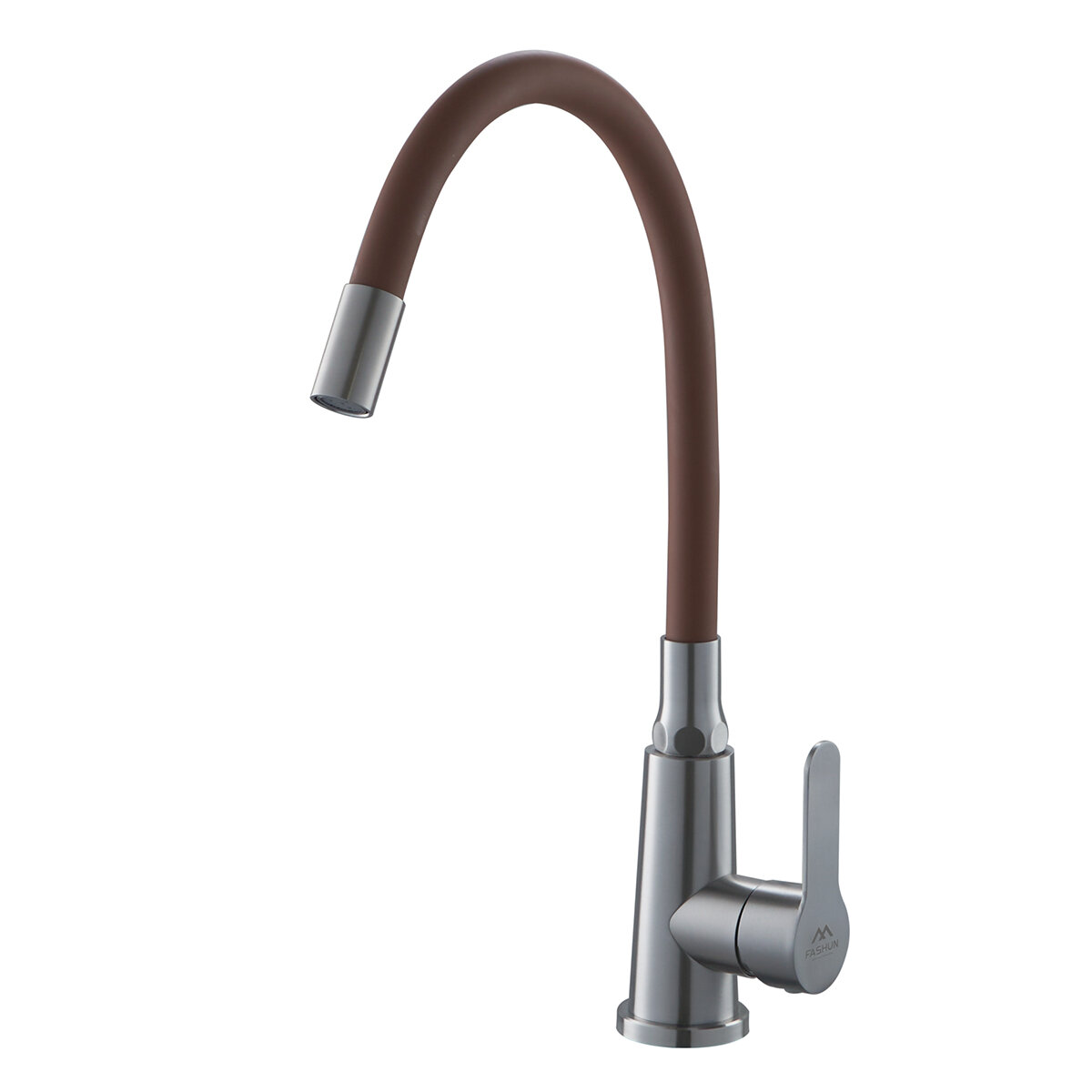 Смеситель для кухни Fashun A54301-16, с гибким изливом, сатин/коричневый