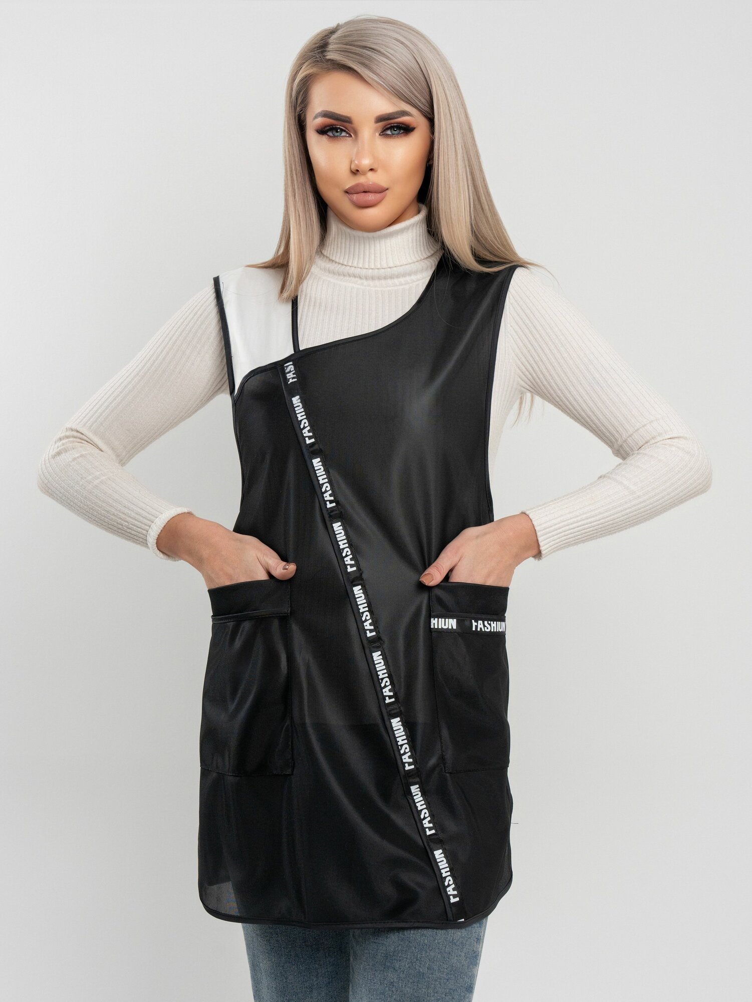 Сарафан рабочий женский Юна из Нейлона. Фартук халат универсальный подходит для продавцов, уборщиц, поваров, флористов и парикмахеров