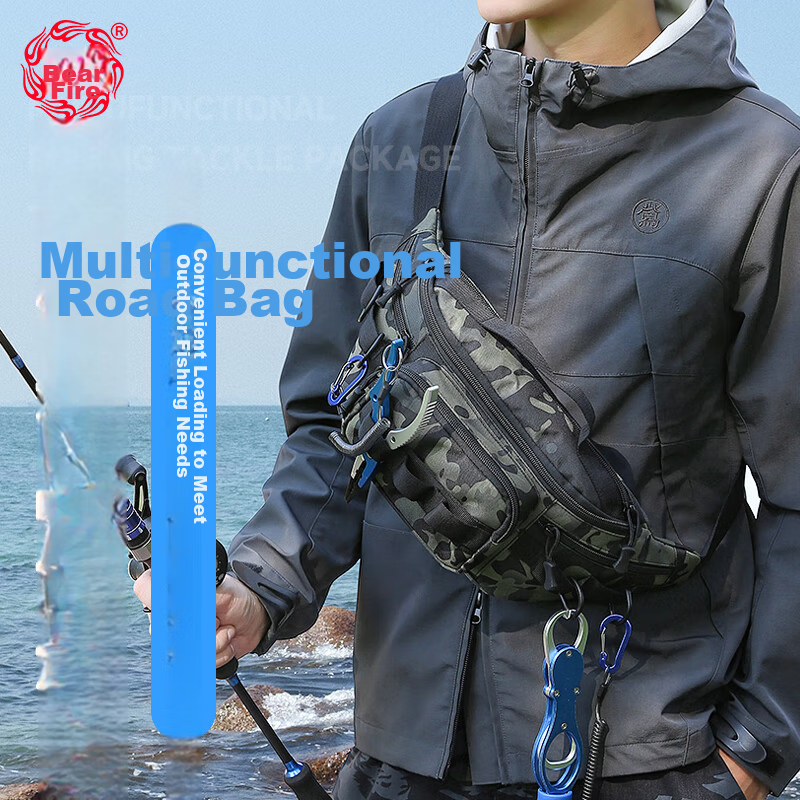 Xionghuoxionghuo Lure Bag, Multifunctional Lure Waist Pack, Crossbody Bag, Rod Holder, Fishing Tackle Bag, Fishing Rod Bag, Accessory Storage Bag