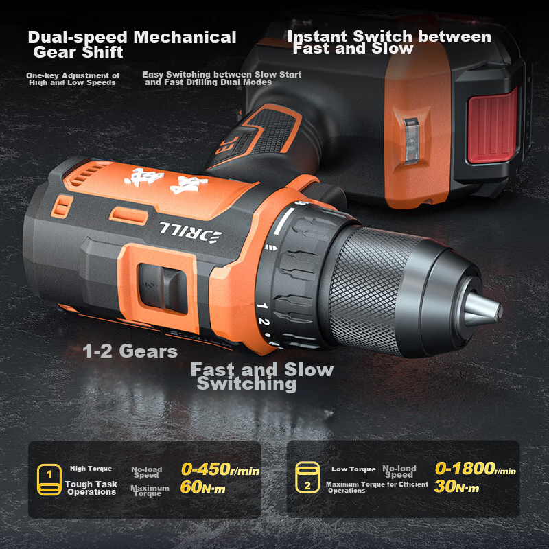 Dongcheng 20V Lithium-Ion Brushless Cordless Drill DCJZ2059D Screwdriver Kit with Single Battery