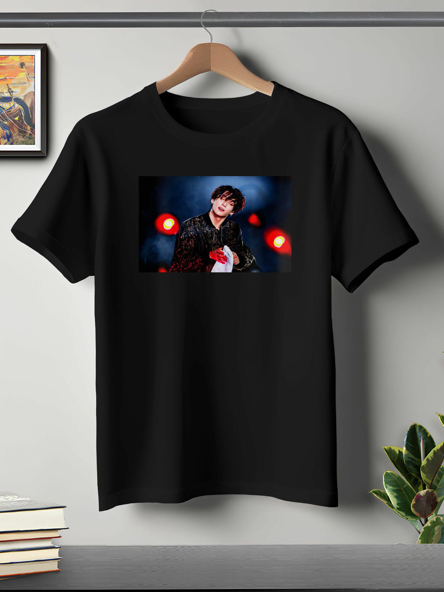 Футболка ONEQ унисекс 48-50 (L) размер с принтом BTS, черная