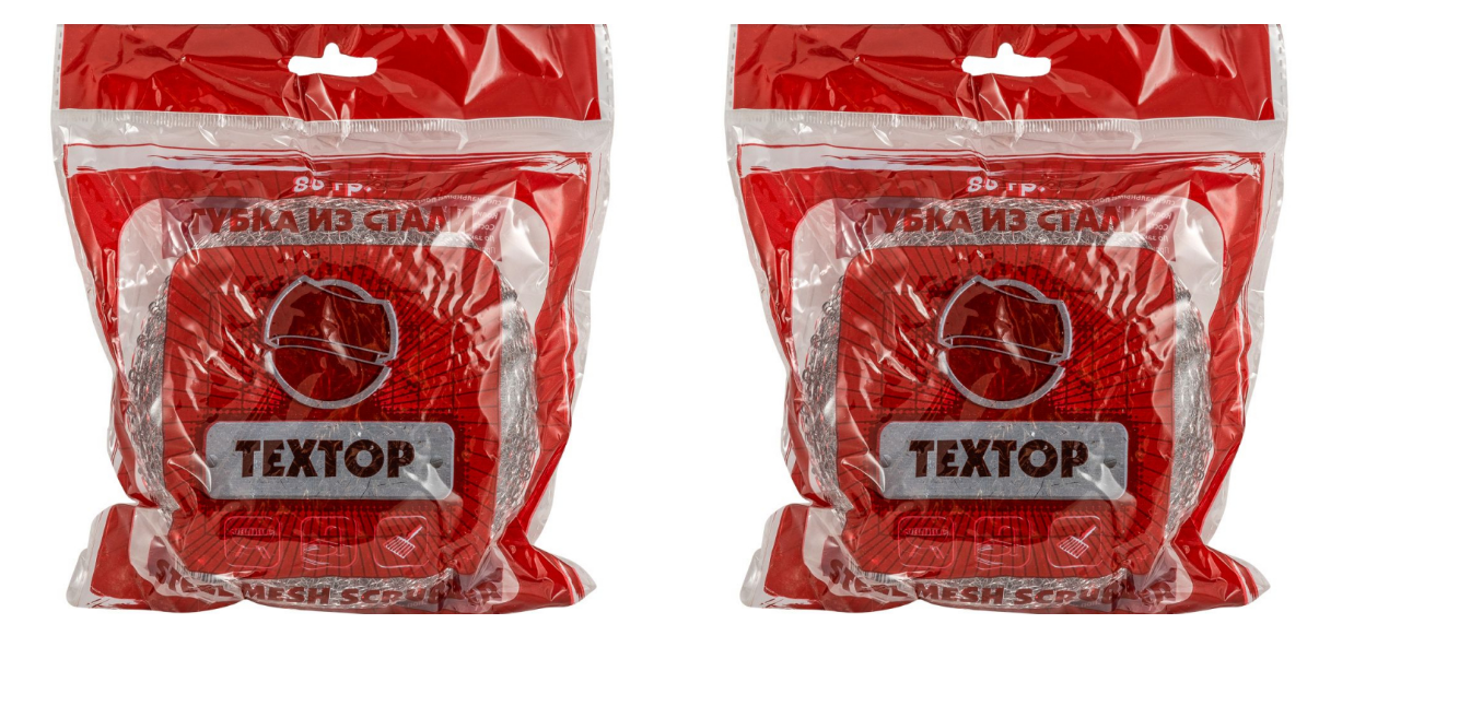 Tехтор Мочалка металлическая из стали, 80 г, 2 шт