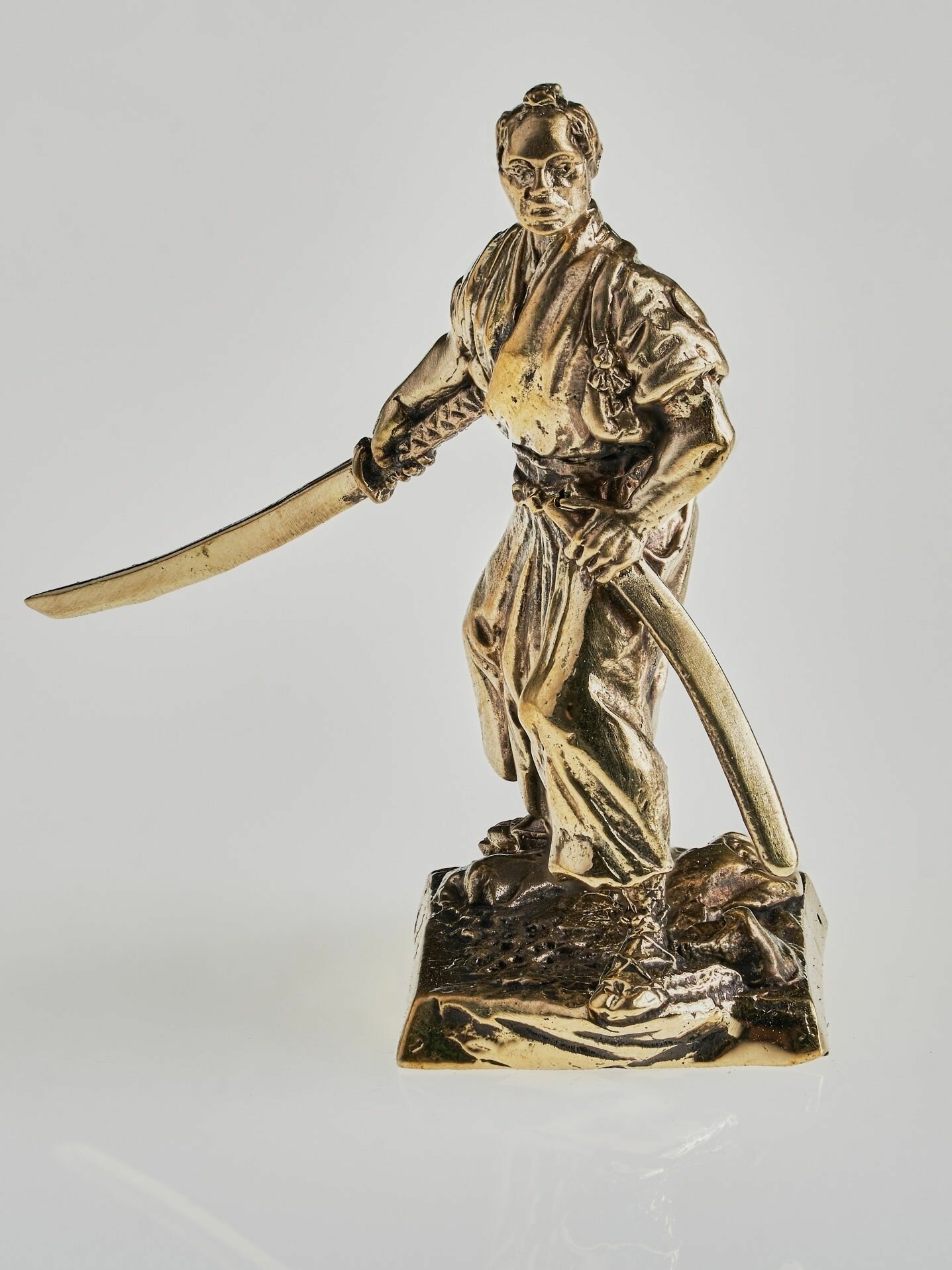 Солдатик 40 мм Самурай Ронин Дзенемон Ёго, Японская армия 16-17вв, бронза