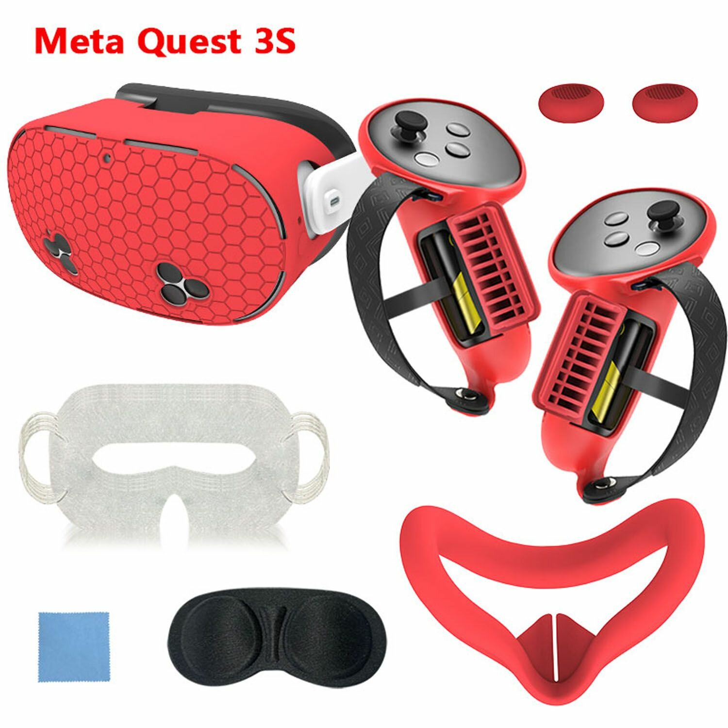 Набор защитных аксессуаров виртуальной реальности для Oculus Quest 3S, Ручка контроллера, Оболочка виртуальной реальности, Лицо, Объектив, Ручка для большого пальца, Глаз, Защитная оболочка для Quest 3S