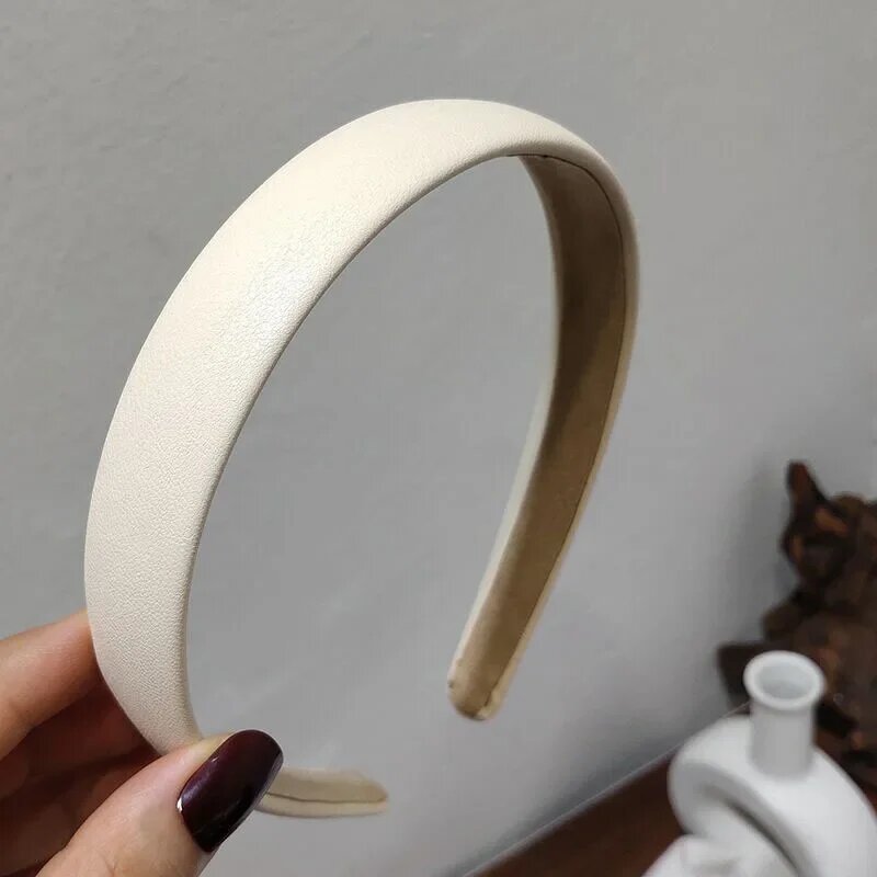 Повязка на голову, искусственная кожа, белая