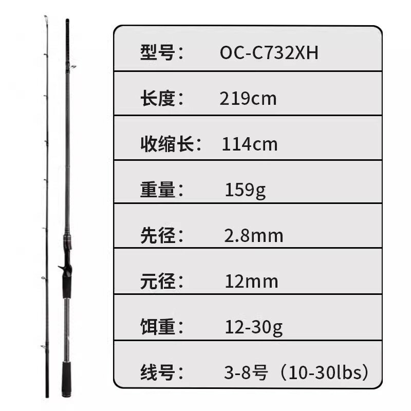 Удилище Kawa Luya Old Captain Light Thunder Rod, 2.19 м