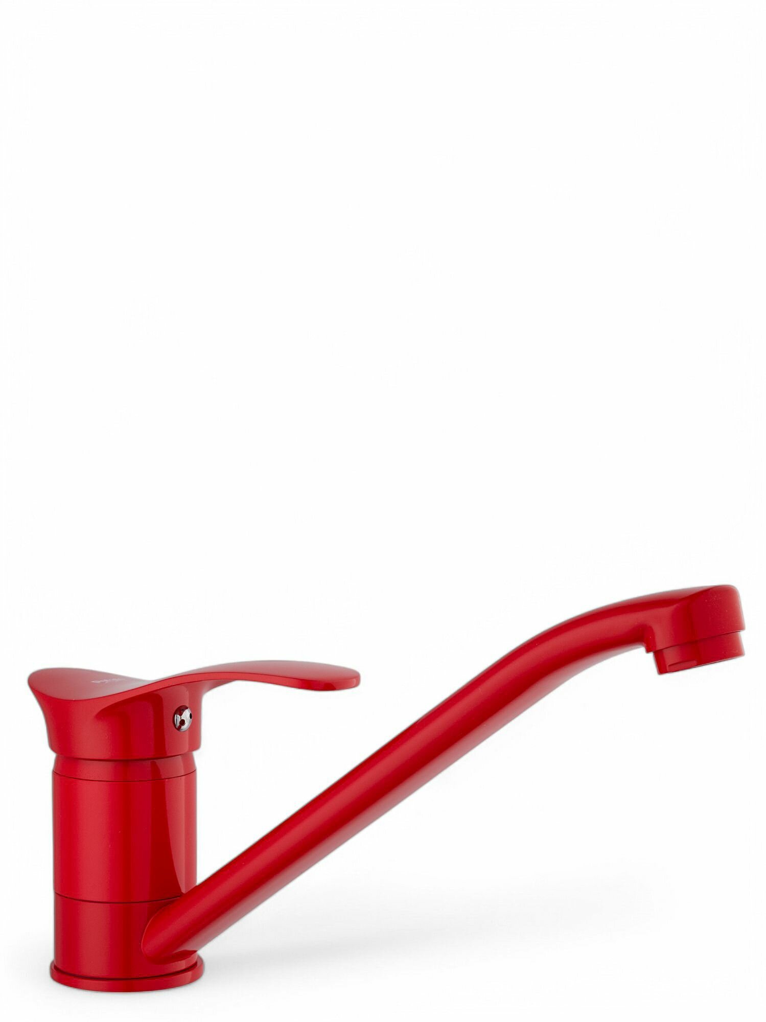 Смеситель для кухни с длинным изливом 21 см, красный лаковый