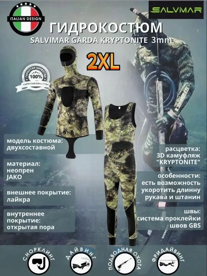 Плотный 3-мм неопреновый костюм - максимальная теплоизоляция в холодной воде