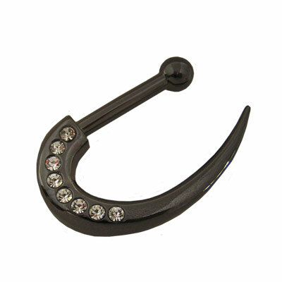 Пряжка со стразами GB 1410 украшение Micron 55 x 32 мм №06 под черный никель