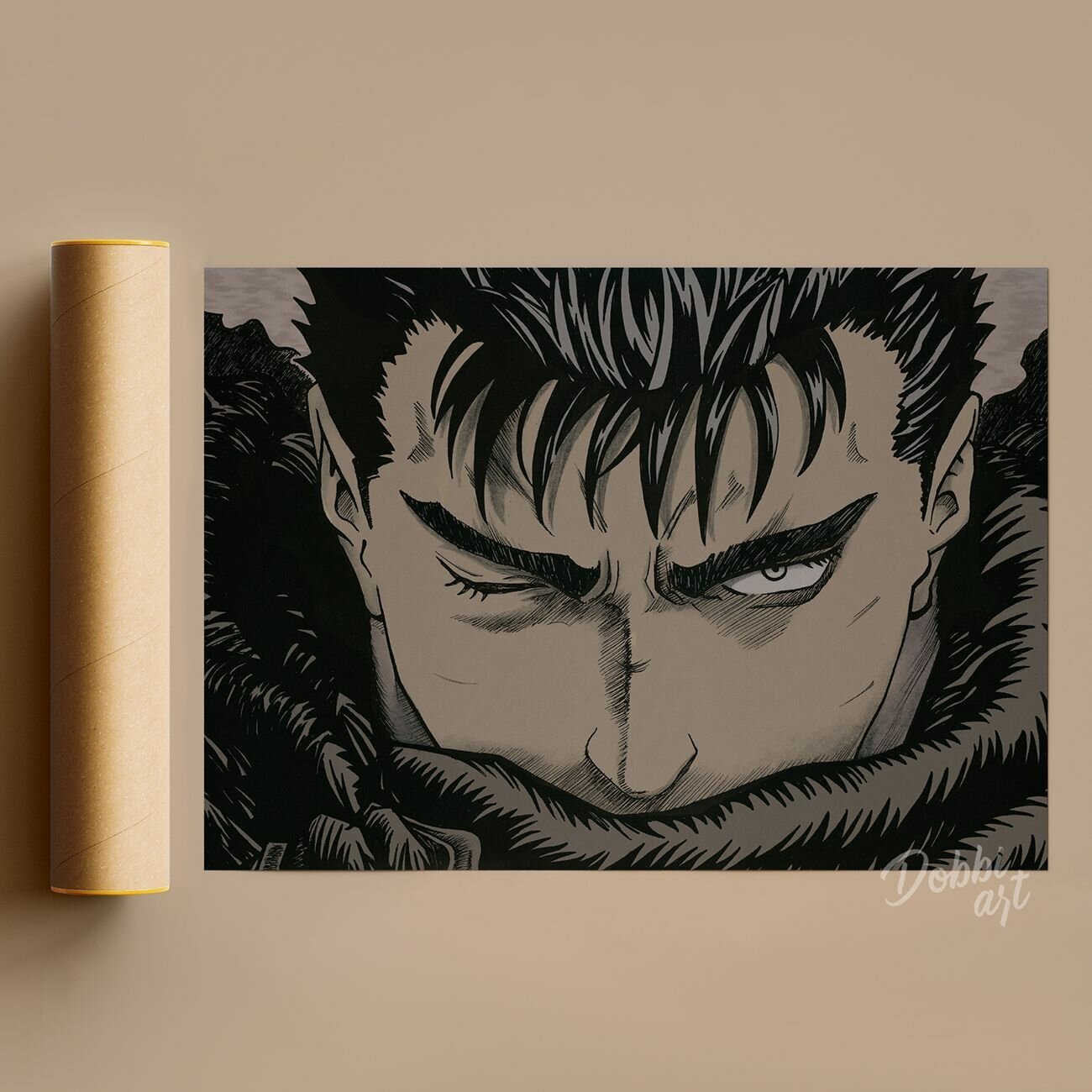 Постер Берсерк 50х70 см без рамы/Аниме Манга Berserk Гатс