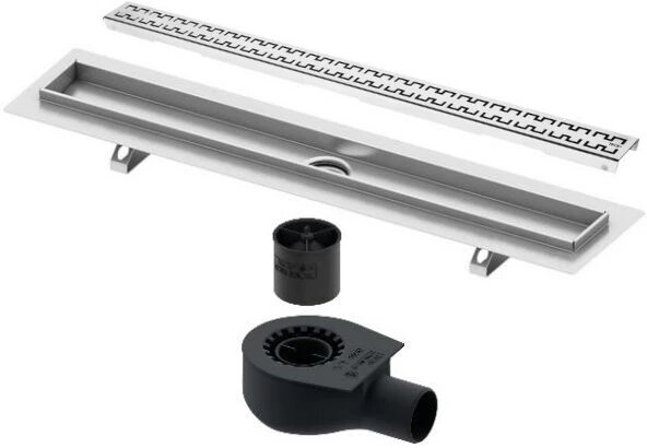 Душевой трап (лоток) Tece TECEdrainline royal 601000 + 650000 + 660016 + 601041 94,3 см, с решеткой, перфорированный, нержавеющая сталь