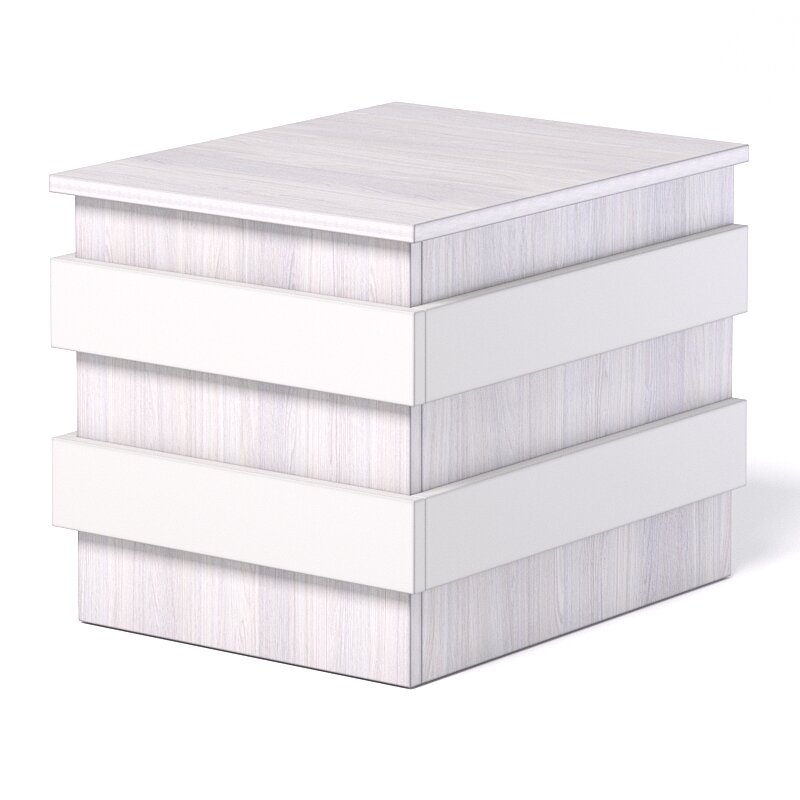 Тумба №1Б для витрин "сладость" шириной 400мм, Ясень Анкор и Белый