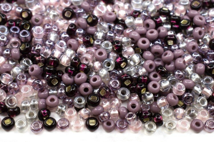 Бисер чешский PRECIOSA Ассорти #001, смесь цветов, оттенок фиолетовый, 20 грамм
