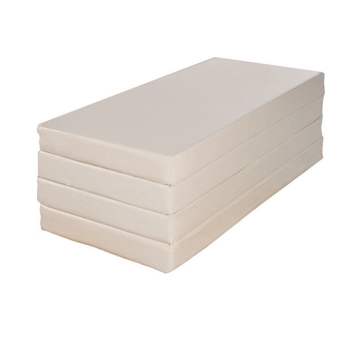 Гимнастический мат КМС № 5 100х200х10 см складной бежевого цвета