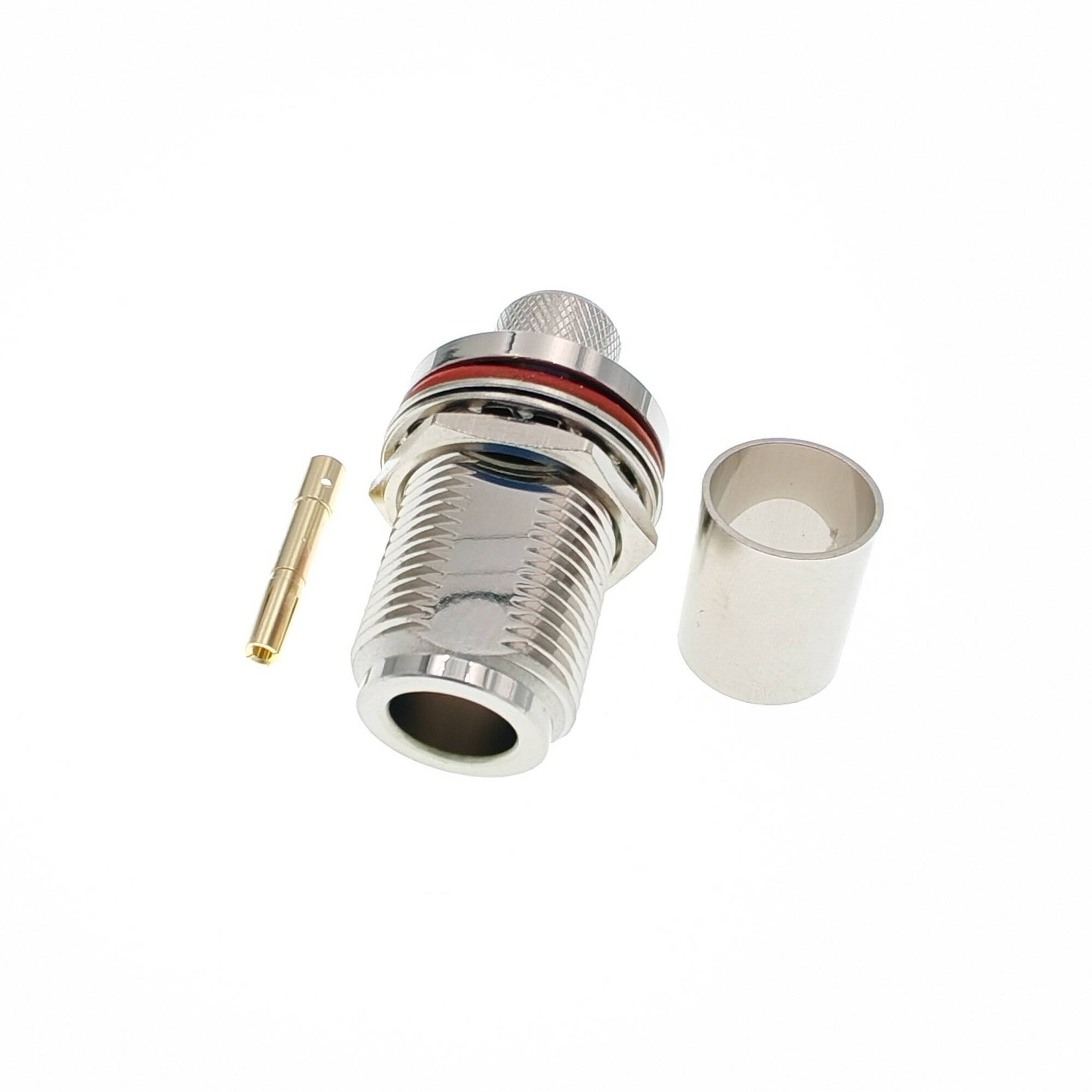 ВЧ-разъём N(female) большой с гайками обжимной под кабель 8D-FB