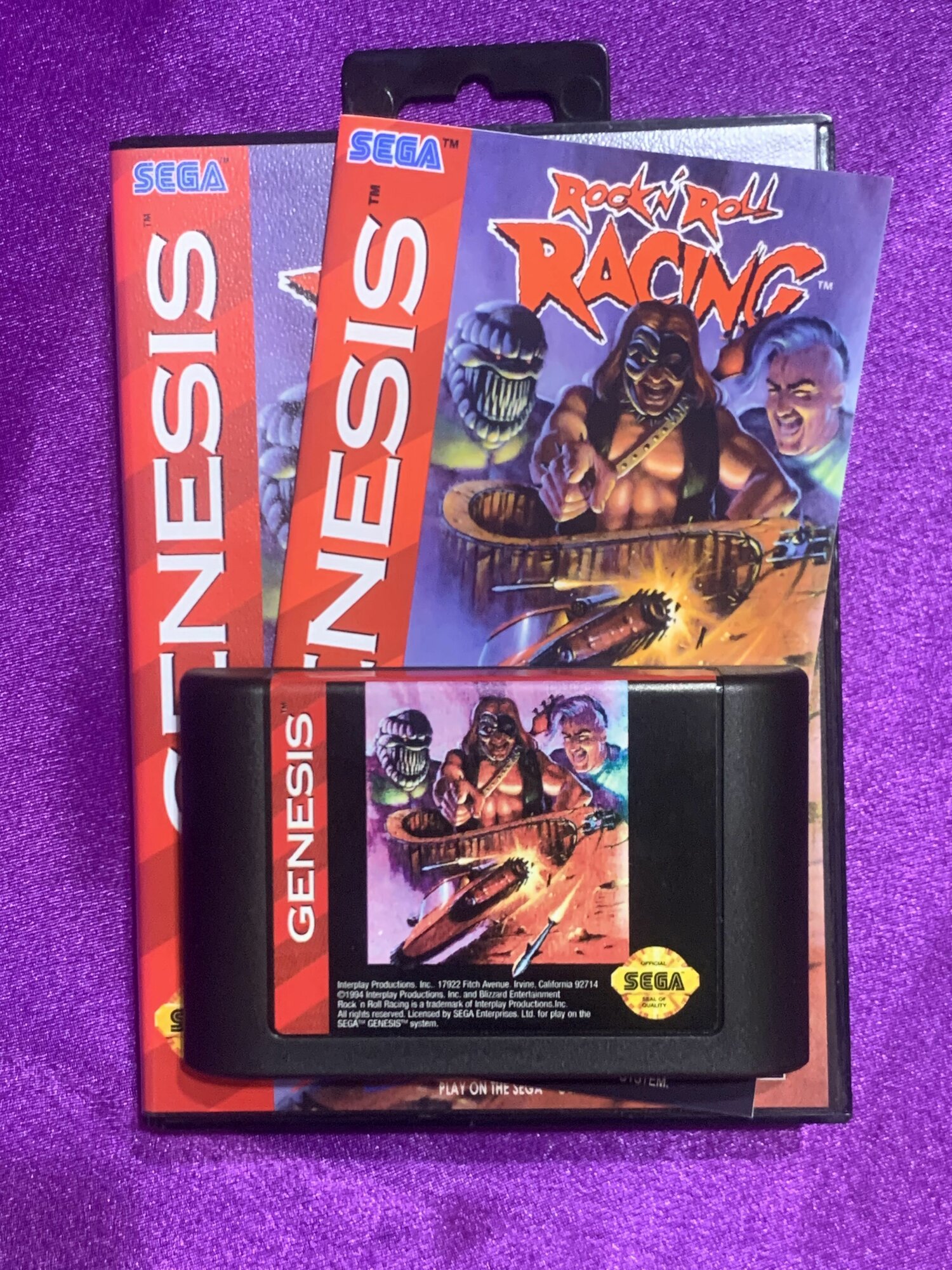 Игровой картридж для сега Гонки под рок-н-ролл (Rock n Roll Racing) Sega 16 Бит регион NTSC-U