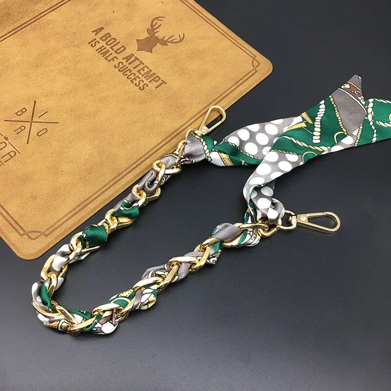 Шелковый шарф, лента, аксессуары для сумок, цепочка, модный шарф, женская сумка, Декор, typle-12