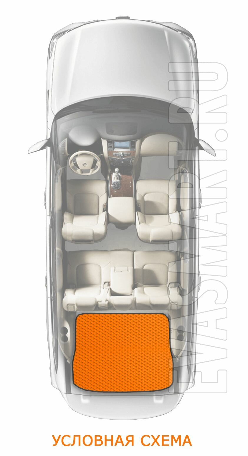 Ева коврик для Honda Stepwgn IV багажник 2009 - 2015/ цвет Серый c черной окантовкой. Фактура - сота