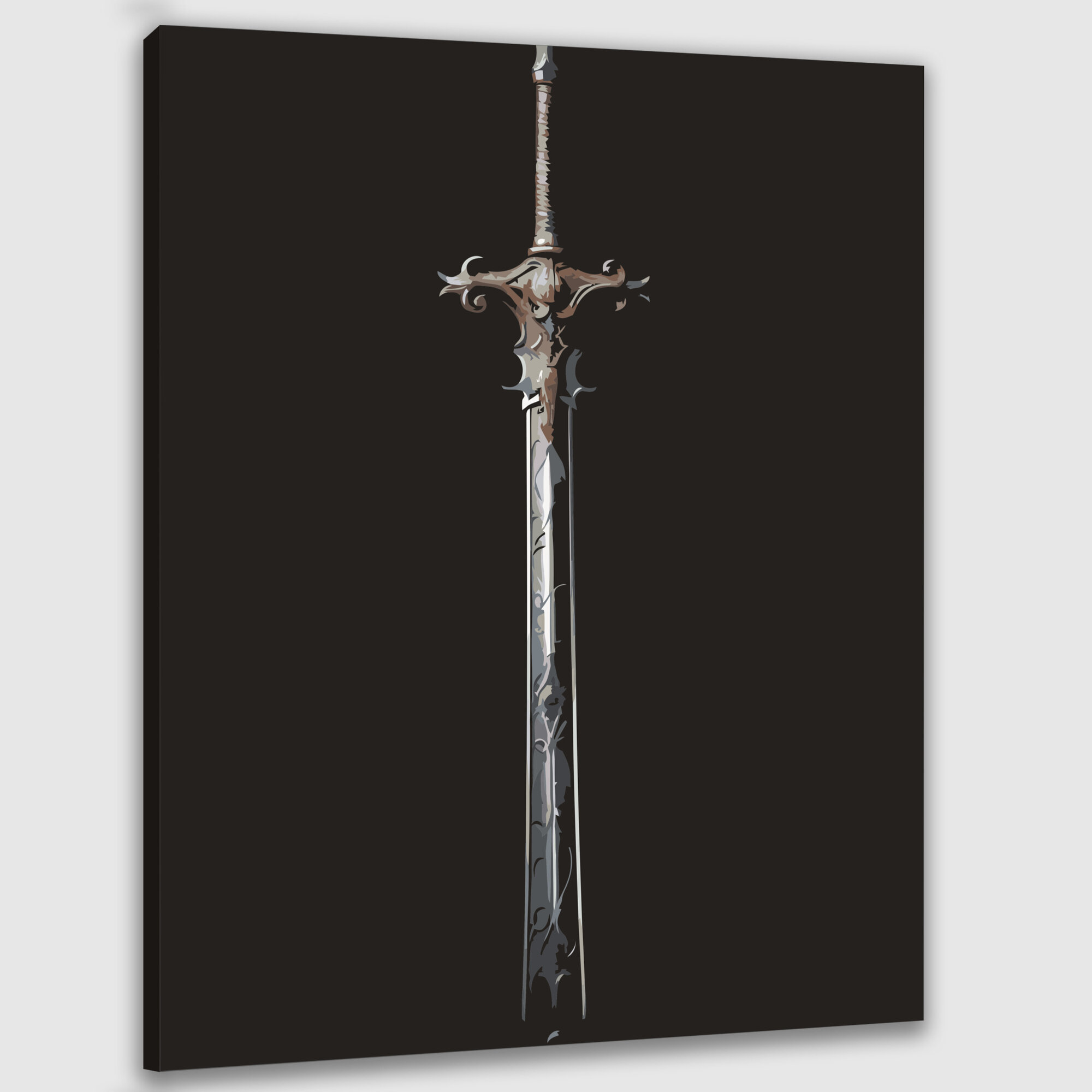 Картина по номерам 40x50 см, фотография, древний меч, украшенный, музей, мастерство, изготовление, сила