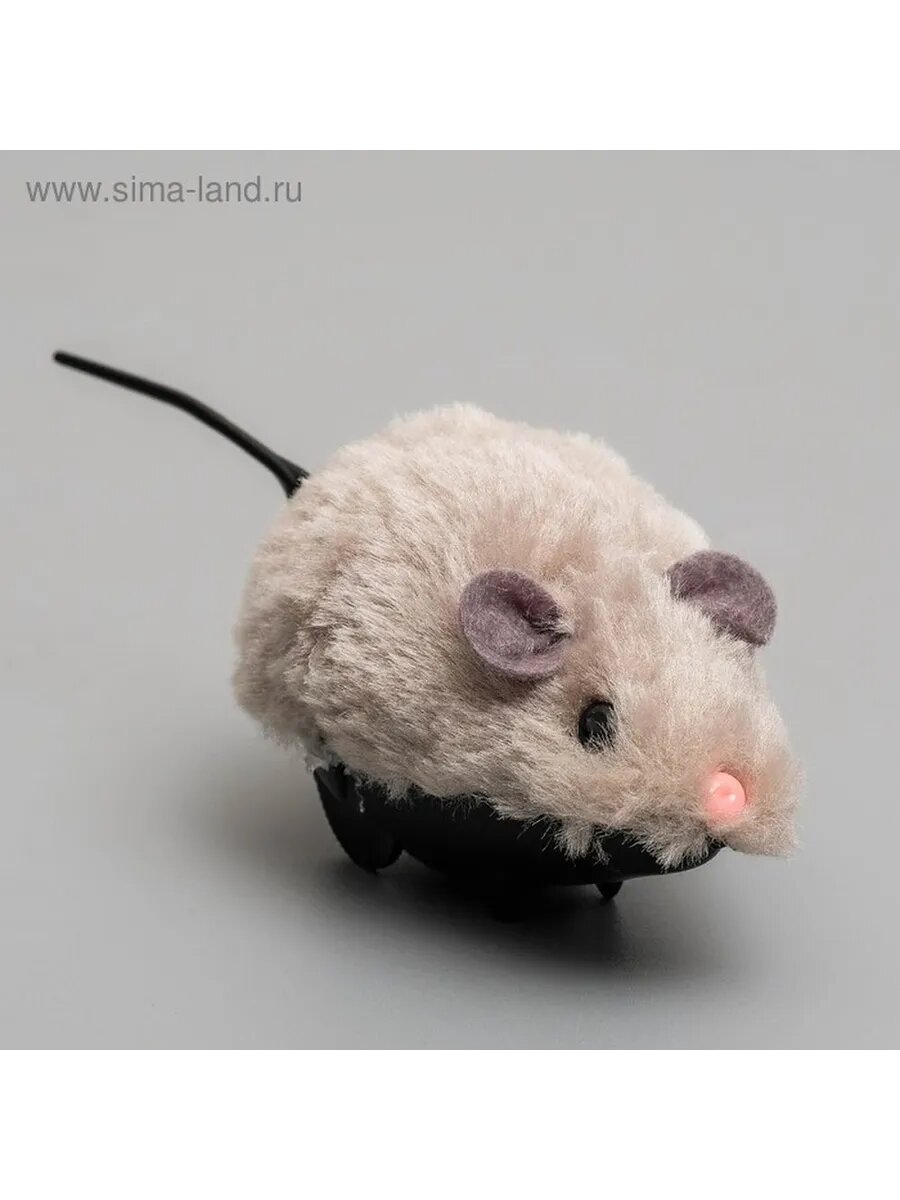 Заводная меховая мышь для питомца