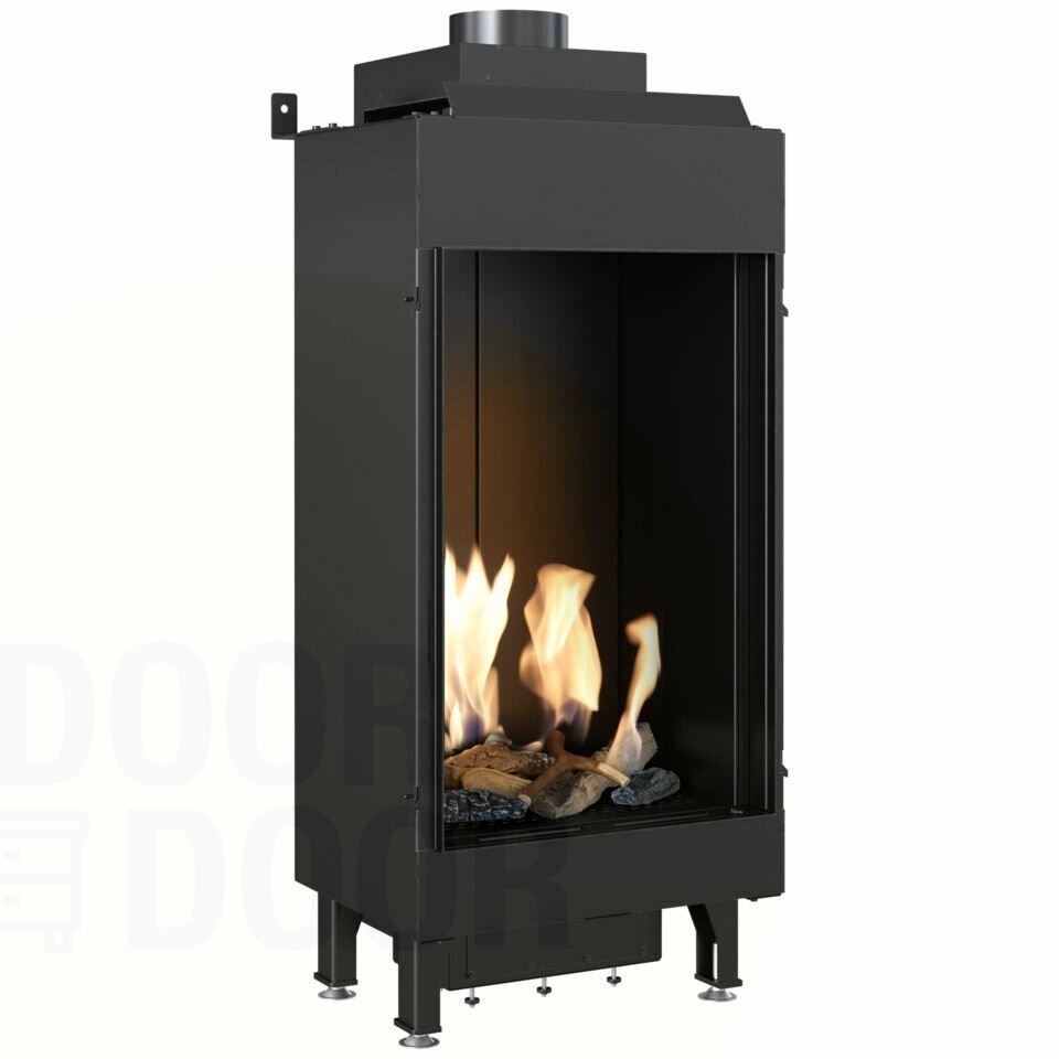 Каминная топка на газу Kratki LEO/45/68/G31/37MBAR, Сталь, черный, 51,4x122,5x45,8 см.