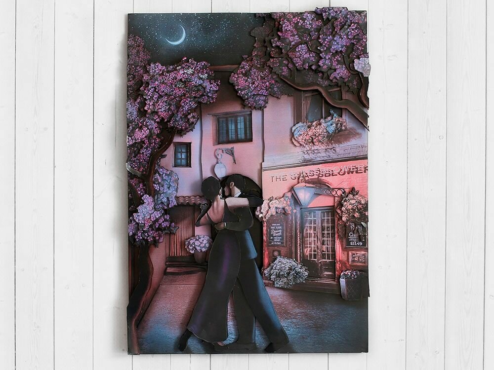 Набор папертоль для рукоделия "Танец под звездами" 3D картинка, (L0502) 20х30 см Paperlove