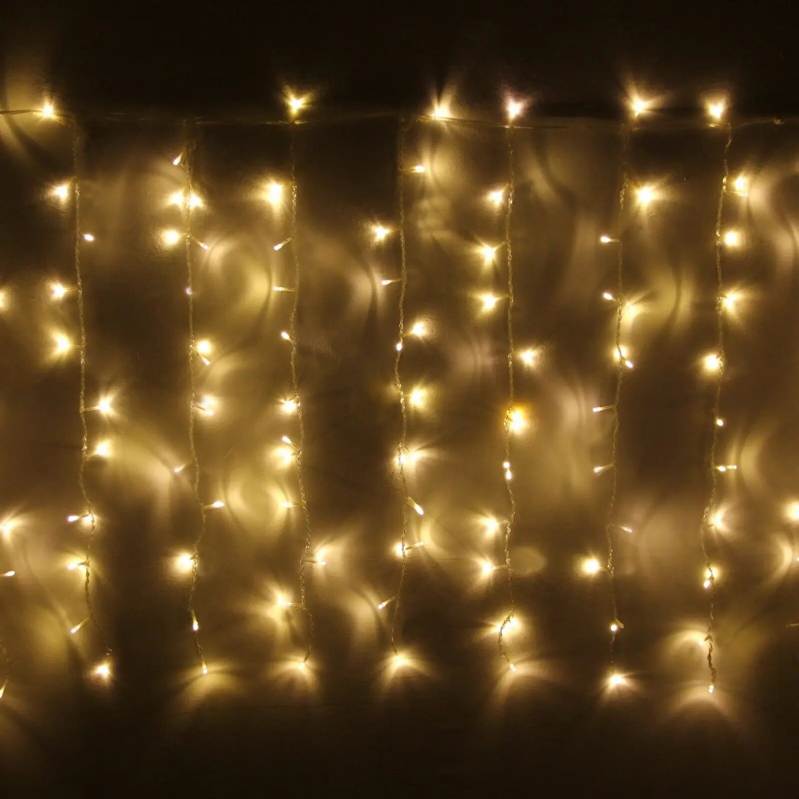 Гирлянда для улицы занавес «Мерцание» ш2* в3,0 м 480 ламп LED, прозрач. пров,1 реж, IP-54, Теплый белый (возможность соединения)