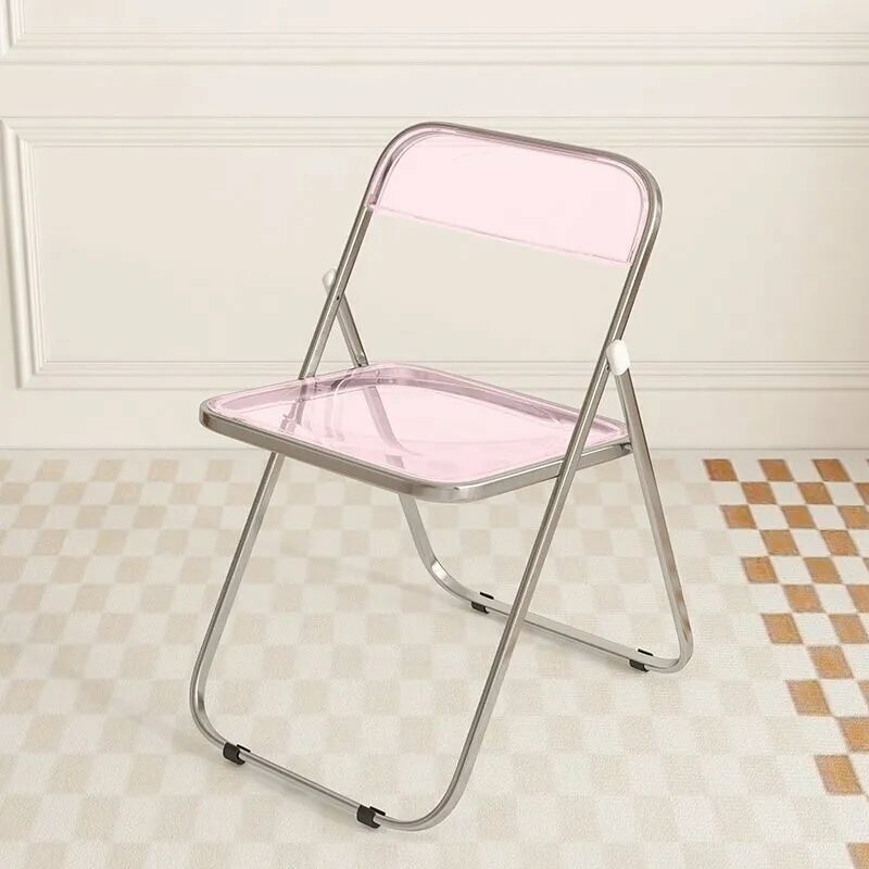 Раскладной стул из акрилла, прозрачный, минималистичный, с кристалловым спинкой, 1 шт.