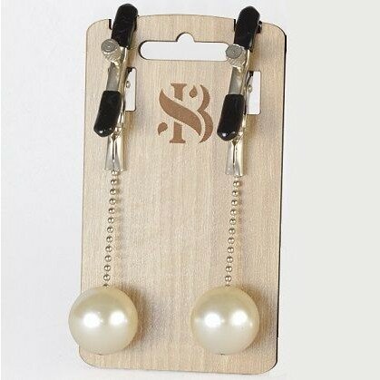 Зажимы на соски Pearl с бусинами под жемчуг, металл, Sitabella