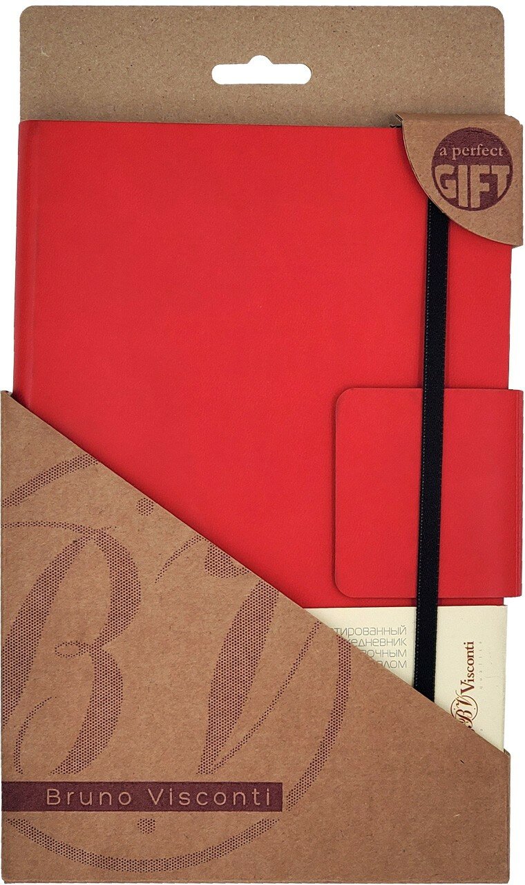 Ежедневник недатированный на резинке Zenith, красный, А5, 136 листов