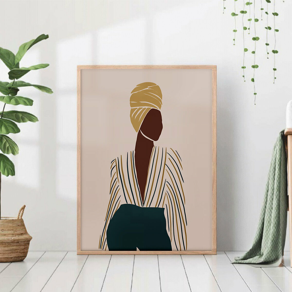 Постер "Девушка минимализм" 50x70 без рамки для интерьера на стену