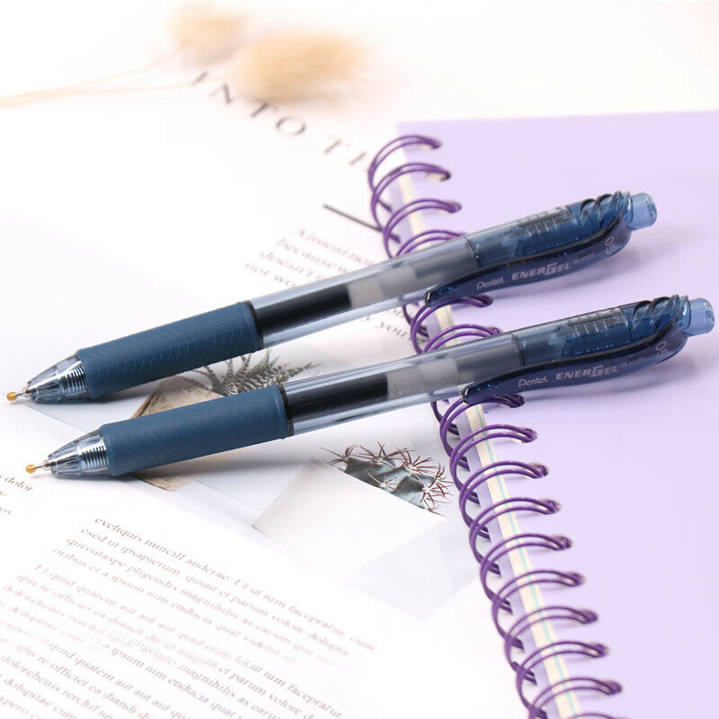 Pentel 0.5mm Retractable Gel Pen, Colorful Quick-Drying Pen, Financial Exam Needle-Tip Signing Pen BLN105-CA, Blue-Black, Single Pen