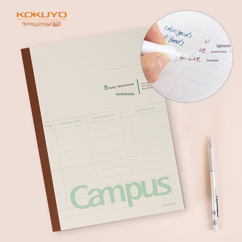 KOKUYO Campus Wireless Binding Notebook, Soft Cover Notebook, English Vocabulary Notebook, A5/30 Sheets, 1 Book, WCN-CNB33301