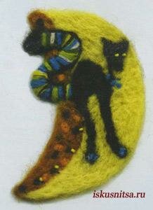 Чаривна Мить Набор для валяния Кот на луне В-025