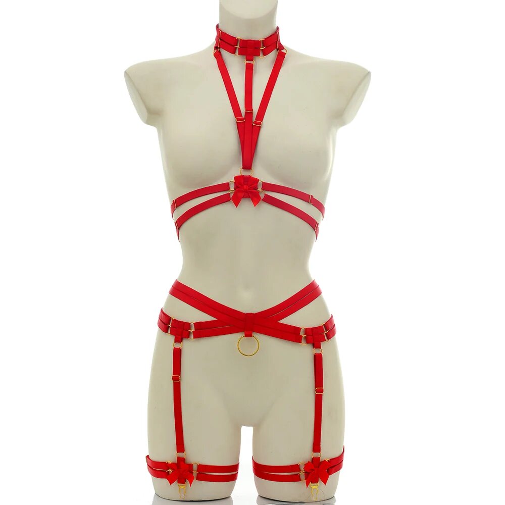 Черные эластичные подвязки JLX.HARNESS для тела