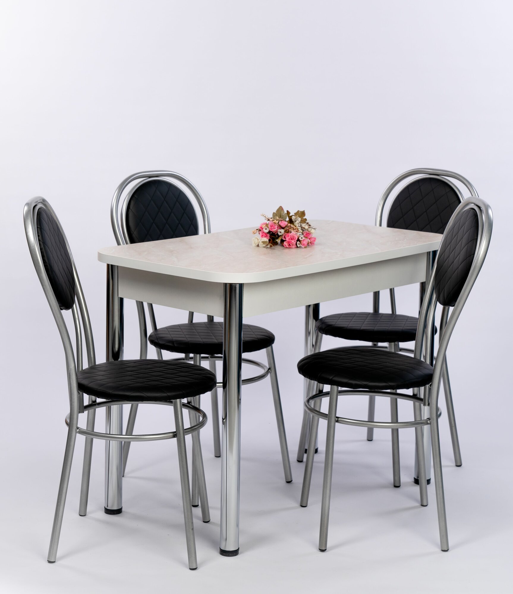 Обеденная группа ПФ/Цезарь Мрамор беж/Чёрный