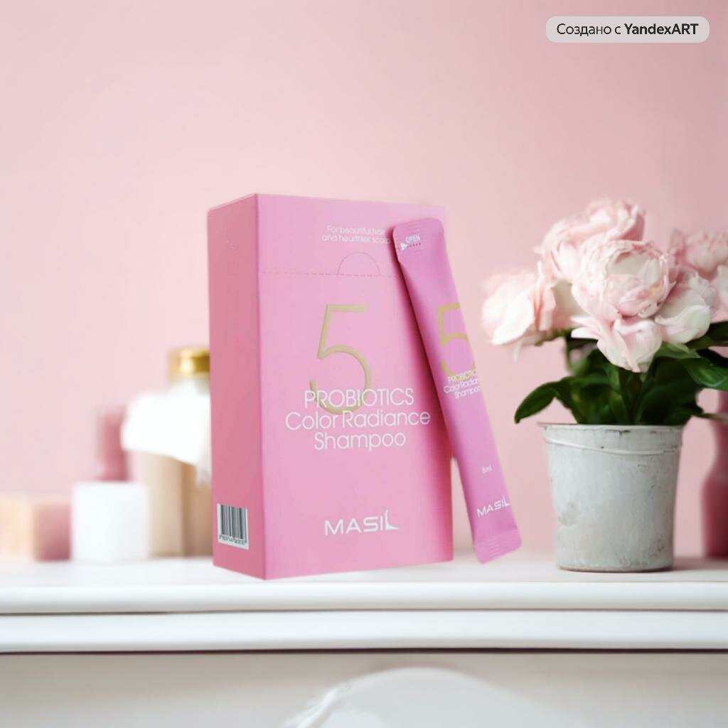 Шампунь Masil 5 Probiotics "Защита цвета" для всех типов, с пробиотиками и витаминами, 20 саше по 8 мл