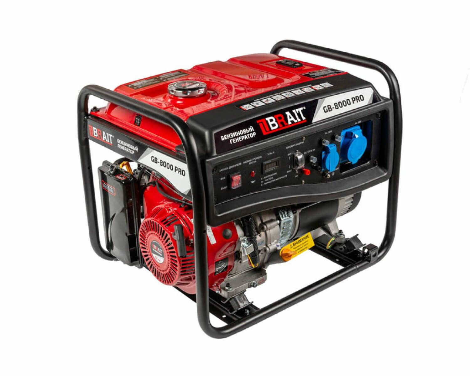Генератор бензиновый BRAIT GB-8000 PRO, 7,5/8,0кВт, 220В, медная обмотка, 02.01.027.035