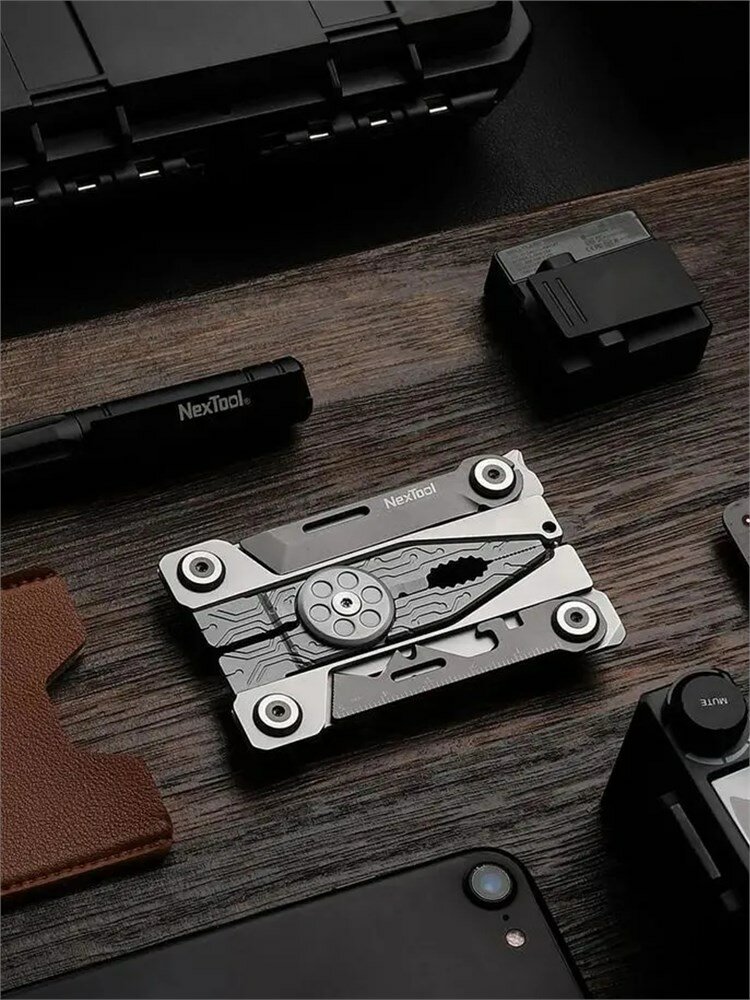 NeXTool Мультитул EDC NexTool Mini 14 в 1 Multifunction Tool NE20182 серый — фото 1