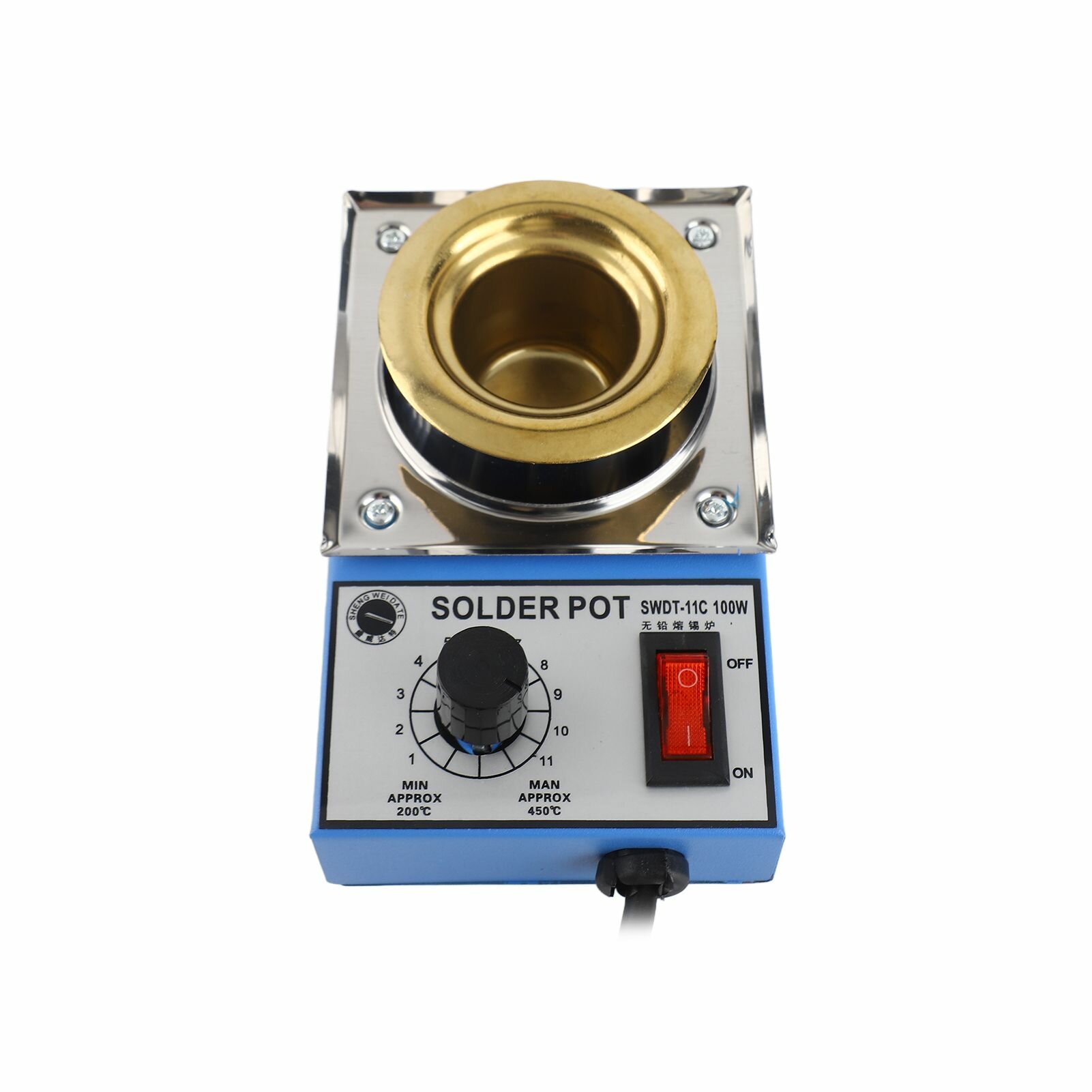 300 Вт 100 мм 1200 г паяльная ванна из нержавеющей стали компактная с регулируемой температурой для сварки и пайки