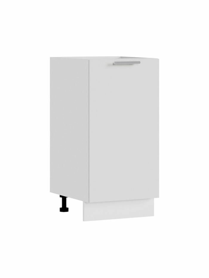 Кухонный модуль напольный, стол Бреста с полками, 40х46х81.6 см, Белый / Белый глянец