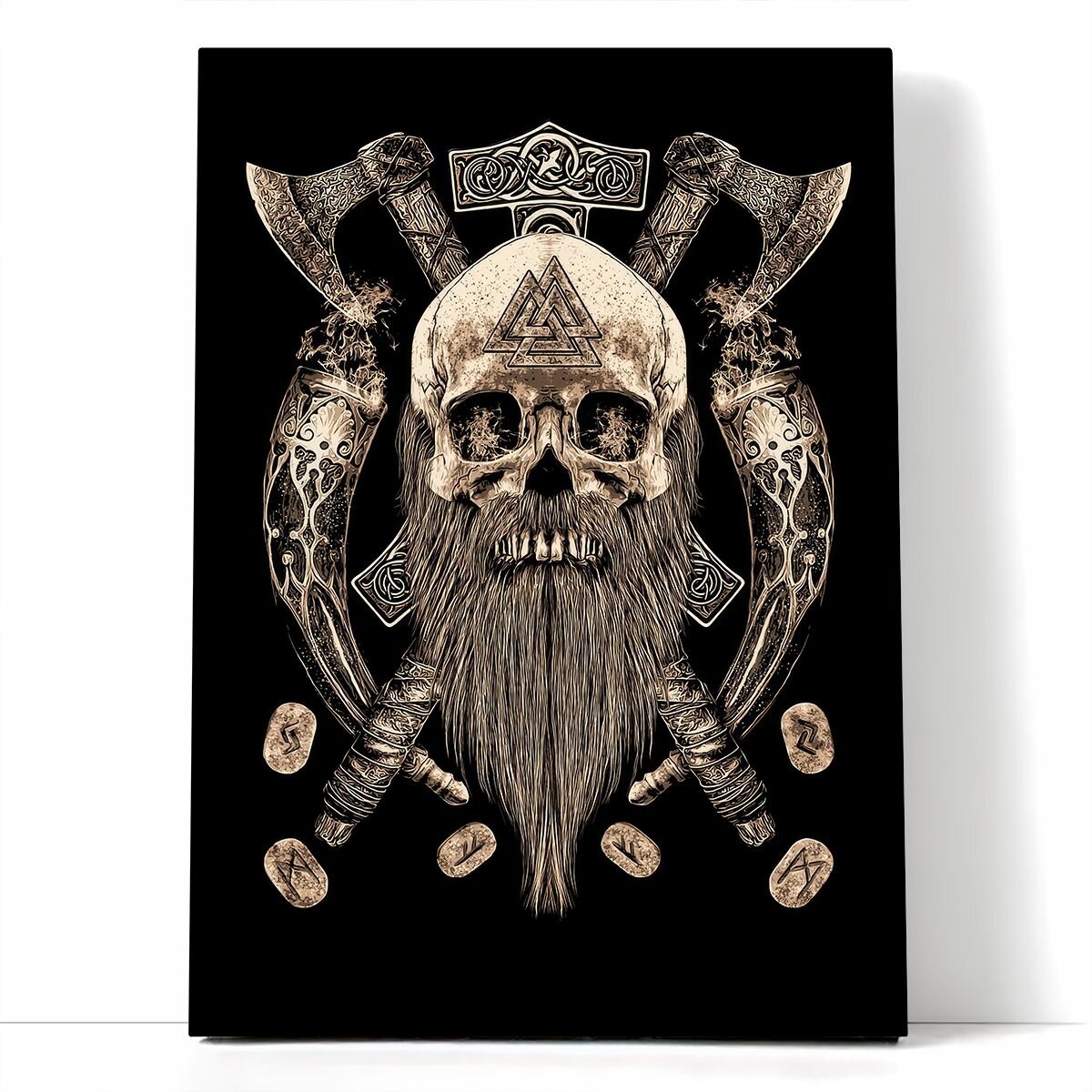 Интерьерная картина на хлопковом холсте/Череп викинга