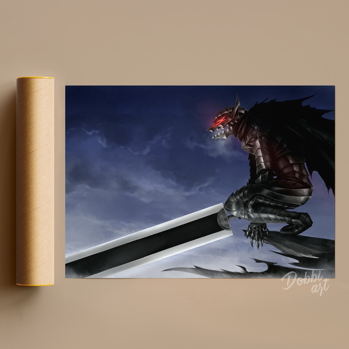 Постер Берсерк 40х50 см без рамы/ Аниме Манга Berserk Гатс/ Постер для дома, интерьера, декор на стену/ Плакат интерьерный Аниме, подарок парню, девушке