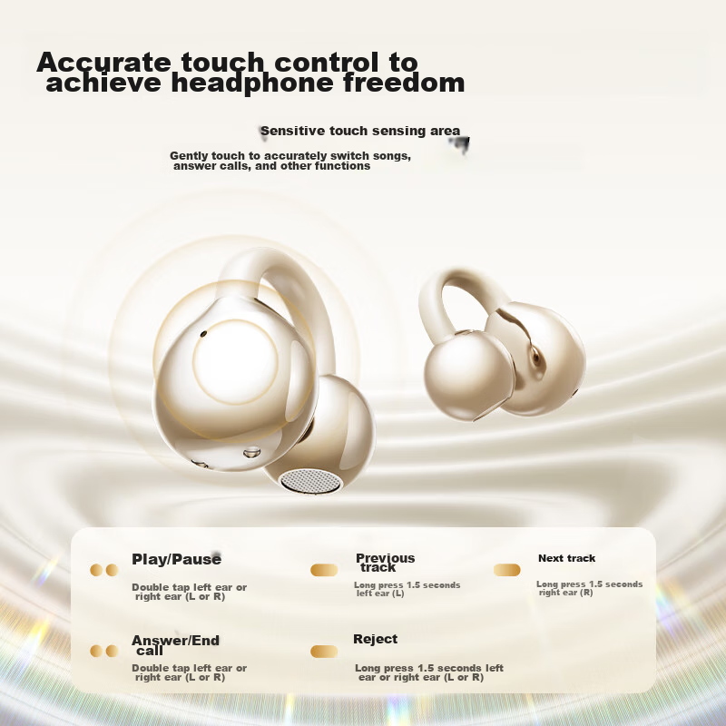 Беспроводные наушники Lenovo Bone Conduction Bluetooth Earphone, цвет бежевый