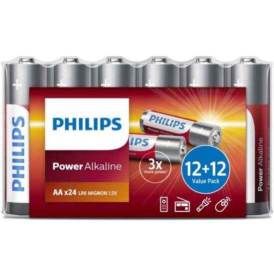 Элемент питания Philips Power Alkaline LR6 AA бл 24