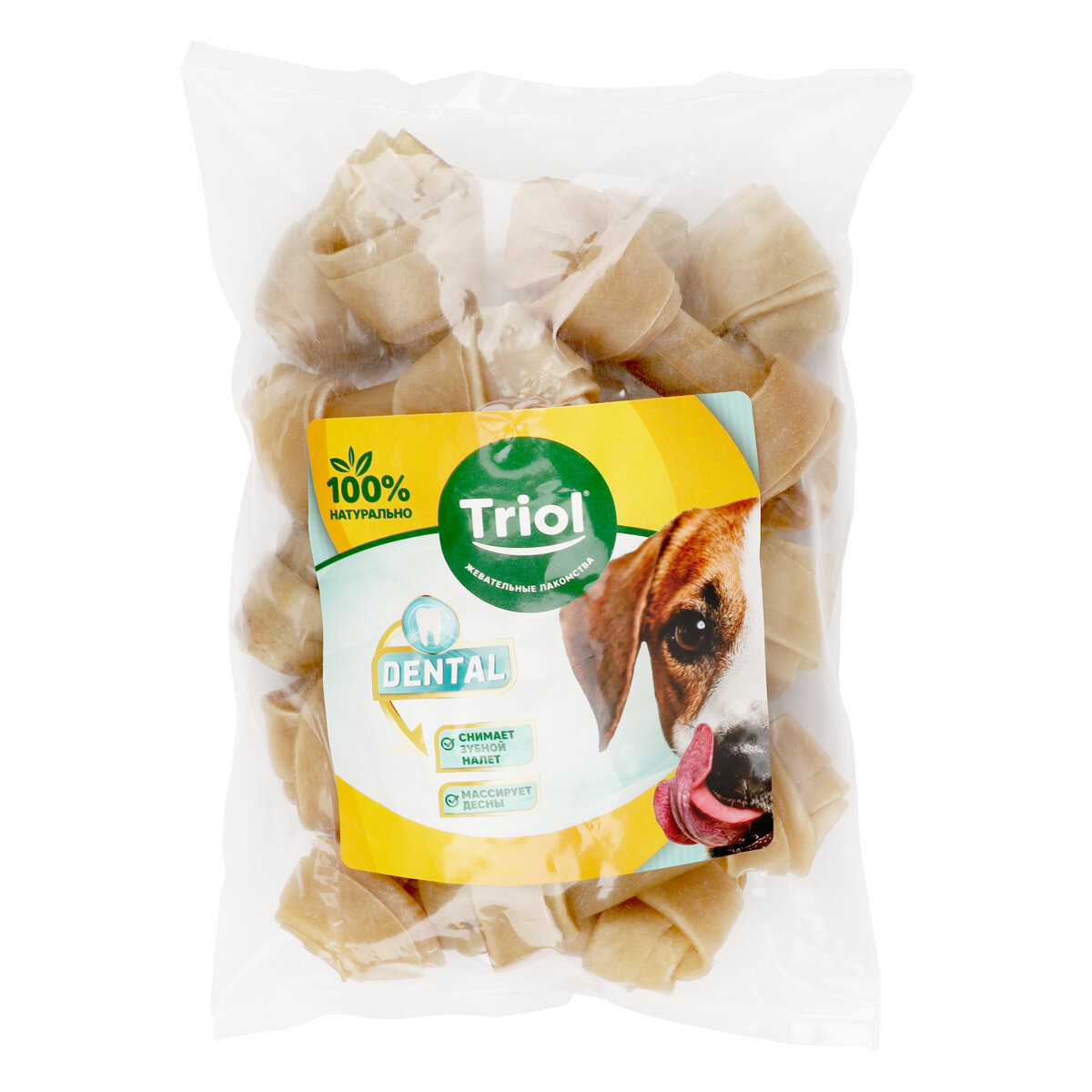 Лакомство для собак косточки жевательные узловые, 15см (пакет 10шт.), серия DENTAL, Triol 10151052
