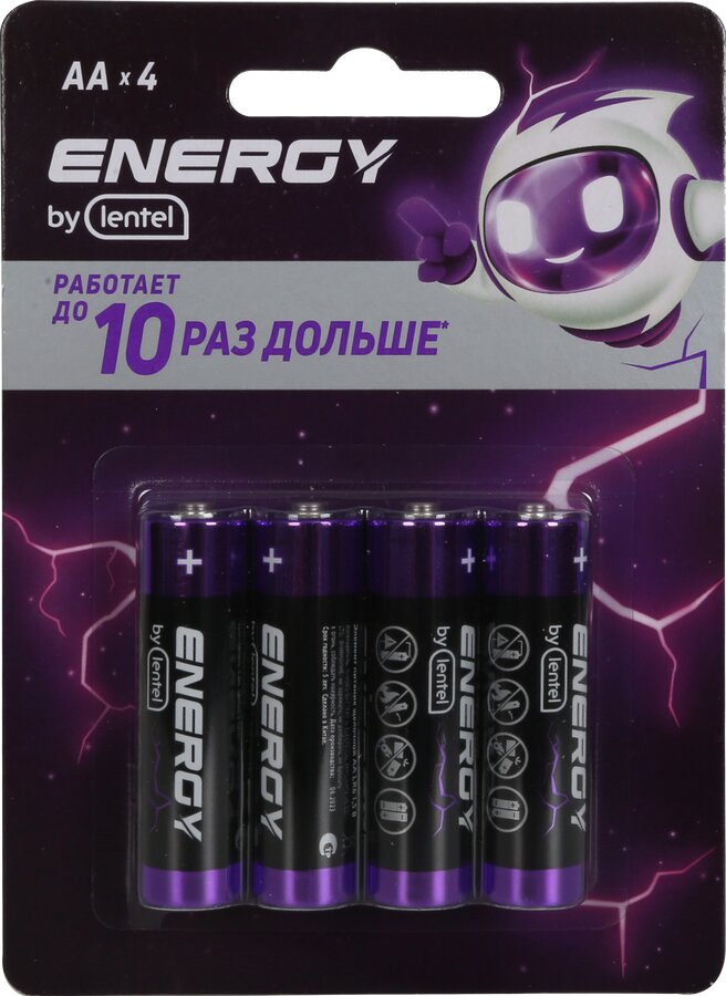 Элемент питания ENERGY BY LENTEL Alkaline battery, Арт. AA LR6-4B